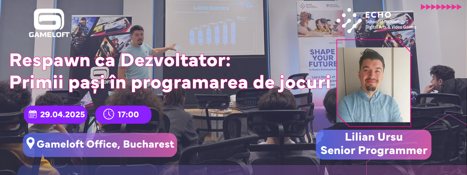 Respawn ca Dezvoltator: Primii pași în programarea de jocuri - Echo School